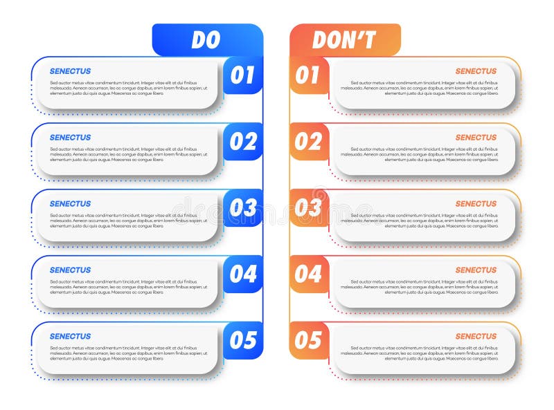 Do and Dont Infographic Design Template Modern Stock Vector ...