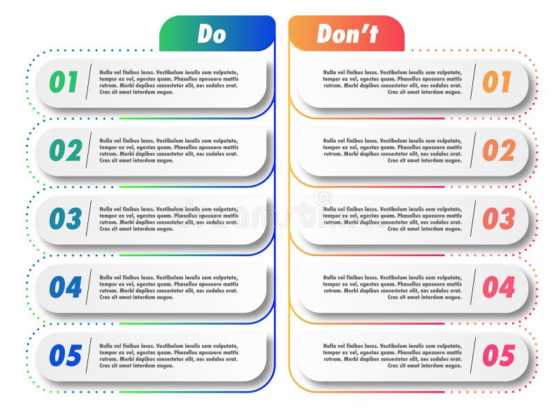 Do and Dont Infographic Design Template Stock Vector - Illustration of ...