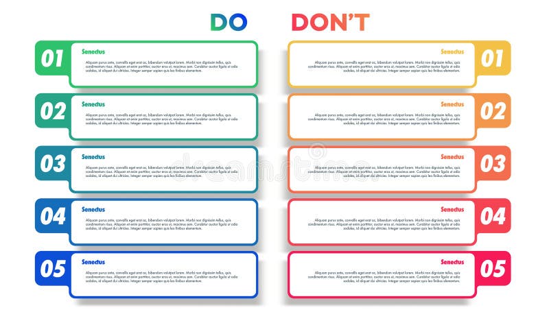 Do and Dont Infographic Design Template Stock Vector - Illustration of ...