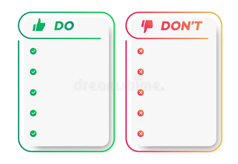 Do and Dont Infographic Frane Template Stock Vector - Illustration of ...