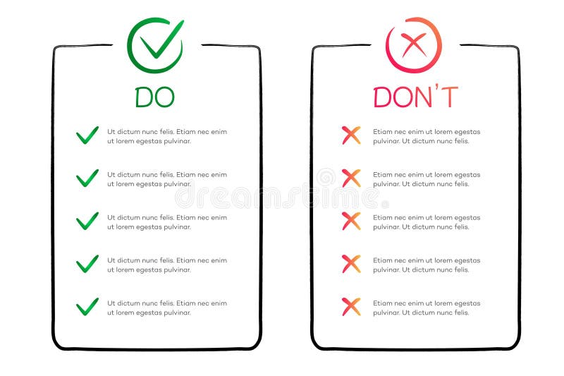 Do and Dont Infographic Template Frame Stock Vector - Illustration of ...
