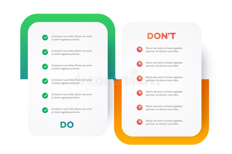 Do and Dont Infographic Comparison Stock Vector - Illustration of ...