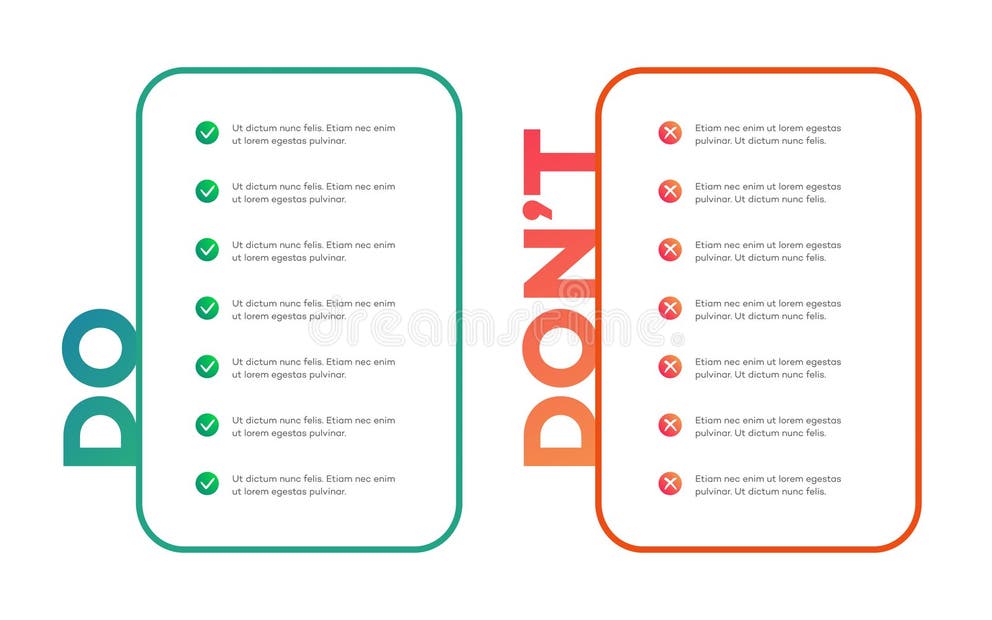 Do and Dont Infographic Template Frame Modern Style Stock Vector ...