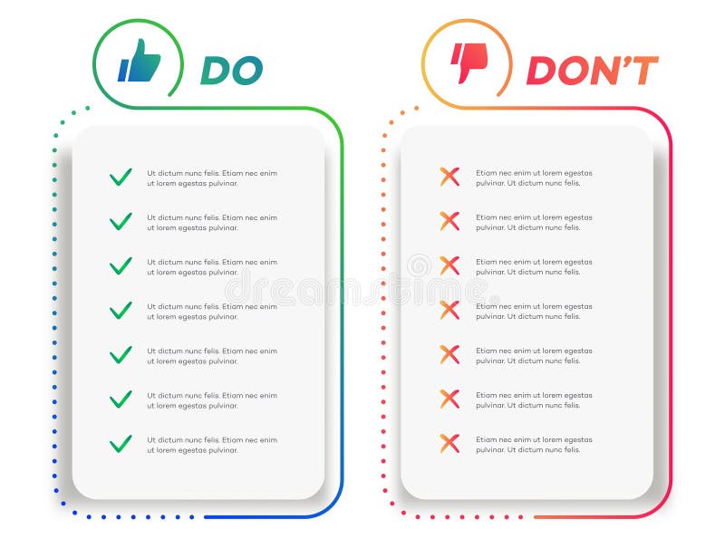 Do and Dont Infographic Template Trendy Style Stock Vector ...