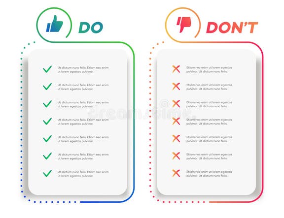 Do and Dont Infographic Template Trendy Style Stock Vector ...