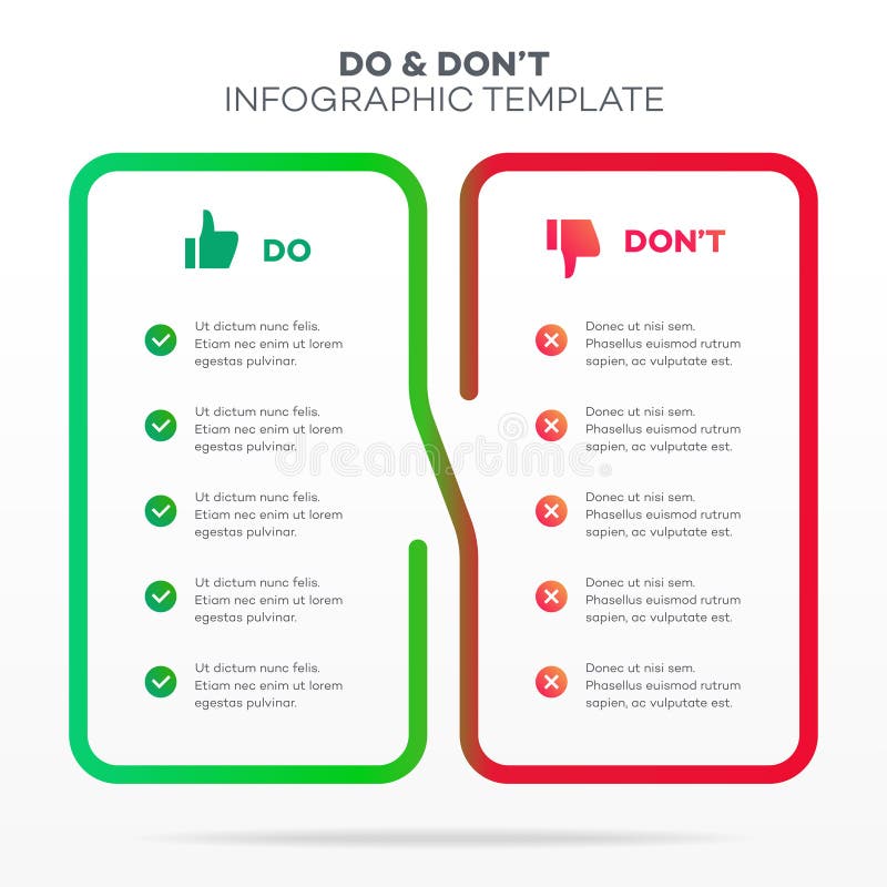 Do and Dont Infographic Frame Template Stock Vector - Illustration of good, mark: 294211712