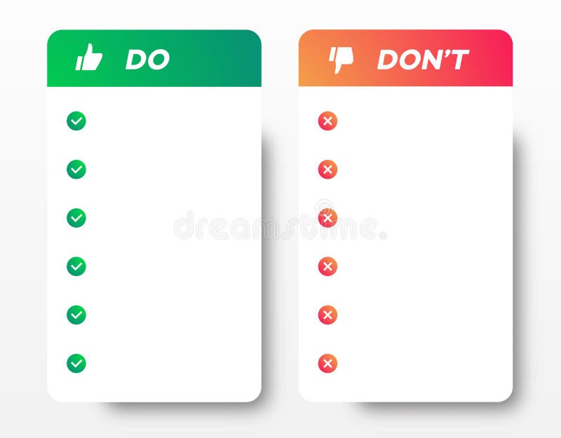 Do and Dont Infographic Template Vector Stock Vector - Illustration of ...