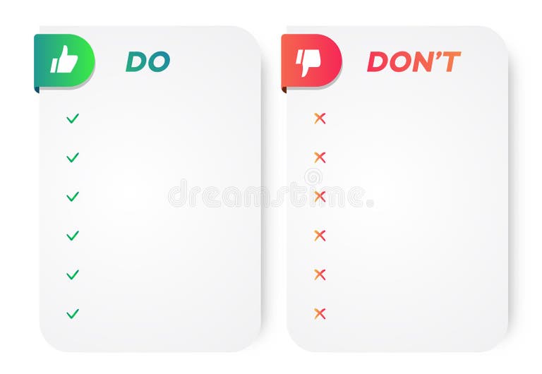 Do and Dont Infographic Template Stock Vector - Illustration of good ...