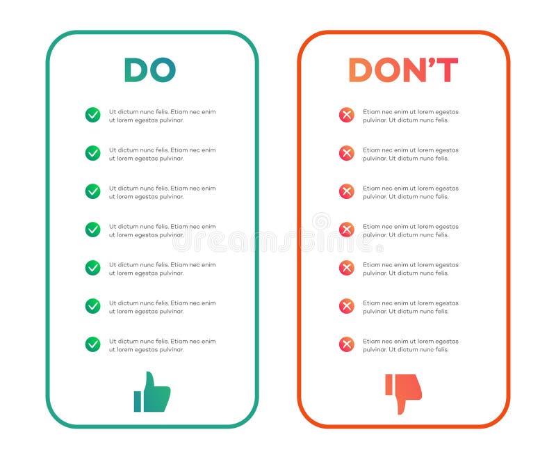 Do and Dont Infographic Templates Frame Stock Vector - Illustration of ...