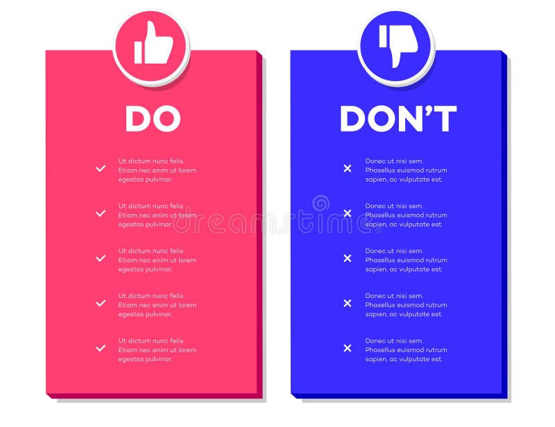 Do and Dont Infographic Templates Frame Stock Vector - Illustration of ...