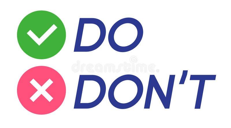 Do and Dont Sign Flat Style Stock Vector - Illustration of check, line ...