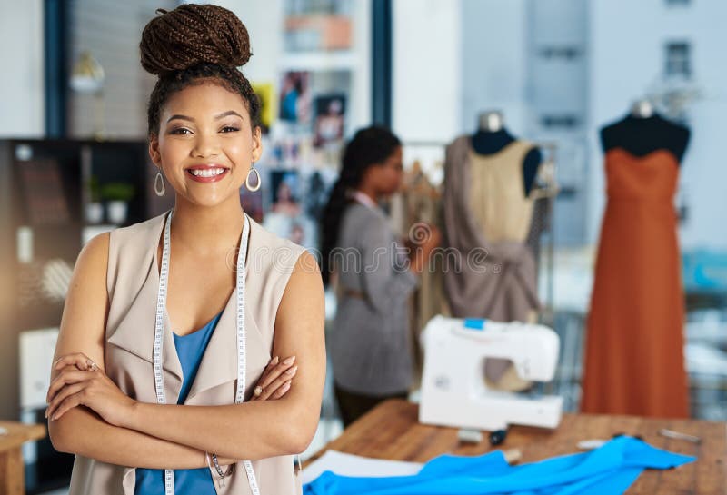 Do Feed Your Passion. a Young Fashion Designer Posing in Her Workshop ...