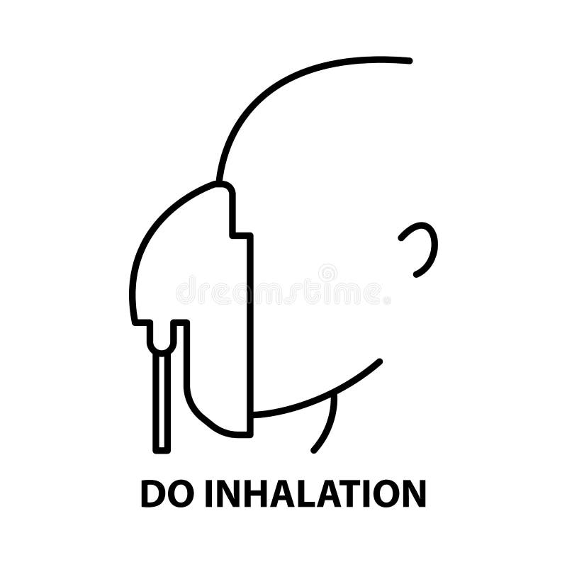 Do Inhalation Icon, Black Vector Sign with Editable Strokes, Concept ...