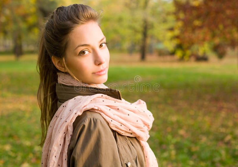 Do look back. stock image. Image of beautiful, female - 18466403