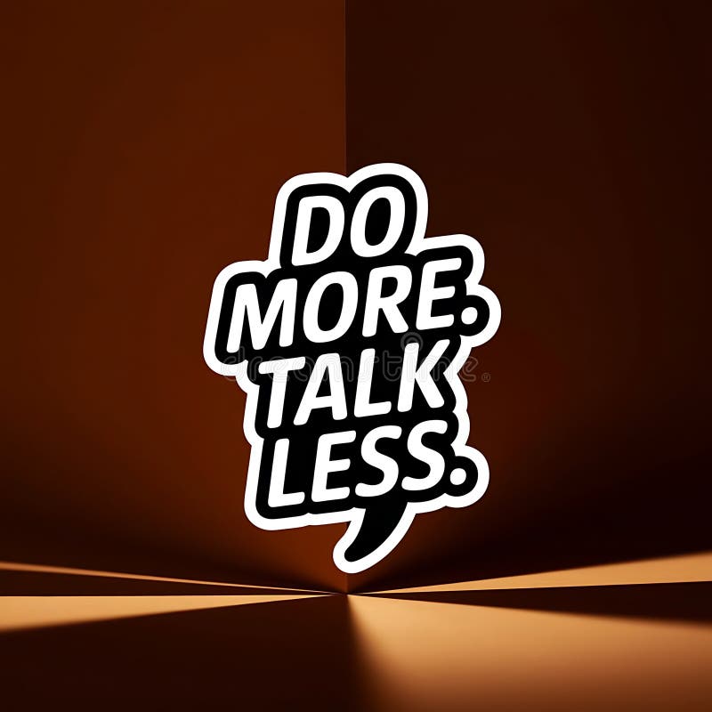 Do More. Talk less stock illustration. Illustration of minimalist ...