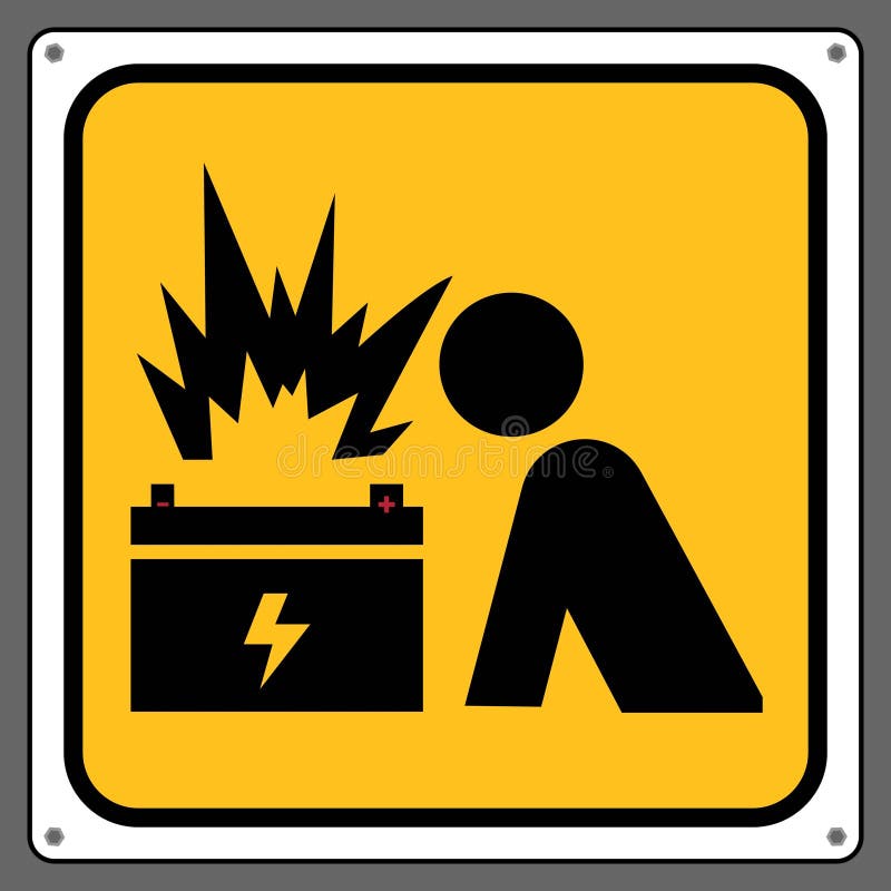 Do Not Approach the ARC Flash Battery.Caution Sign Stock Illustration ...