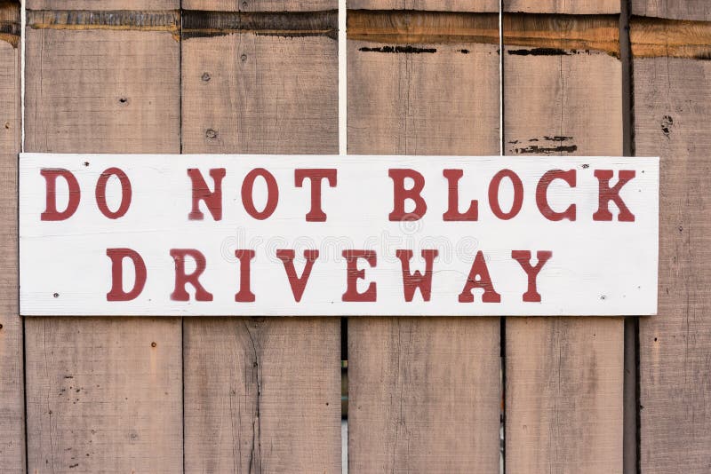 Do not block driveway sign stock image. Image of texture - 29057445