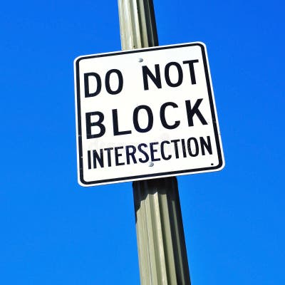 Do Not Block Intersection Sign Stock Image - Image of restriction ...