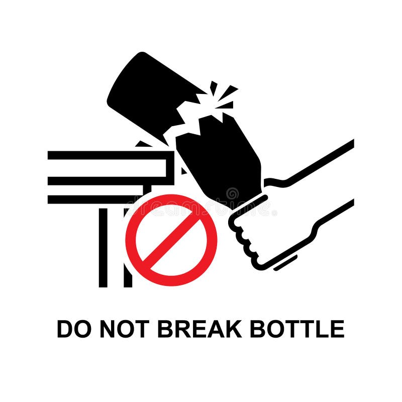 Do Not Break Bottle Sign Isolated on White Background. Stock Vector ...