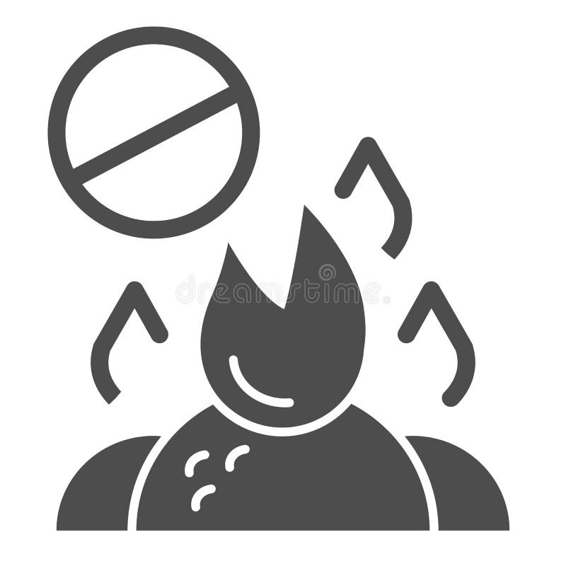 Do Not Burn Waste Line Icon. Burning Garbage Ban Vector Illustration ...