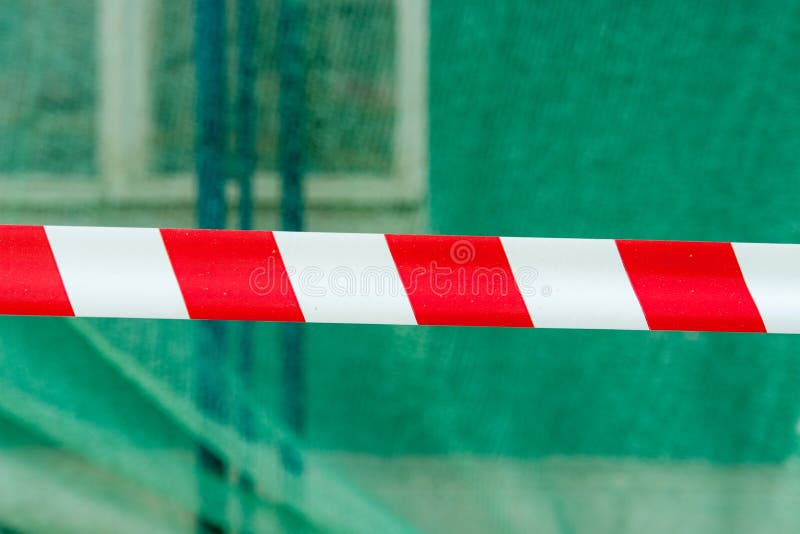 Do Not Cross Red White Line on Green Background Stock Image - Image of ...