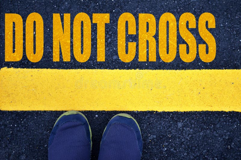 Do Not Cross with Yellow Print Stock Illustration - Illustration of ...