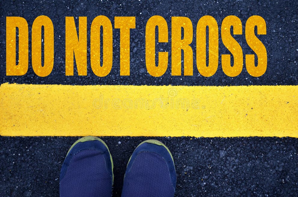 Do Not Cross with Yellow Print Stock Illustration - Illustration of ...