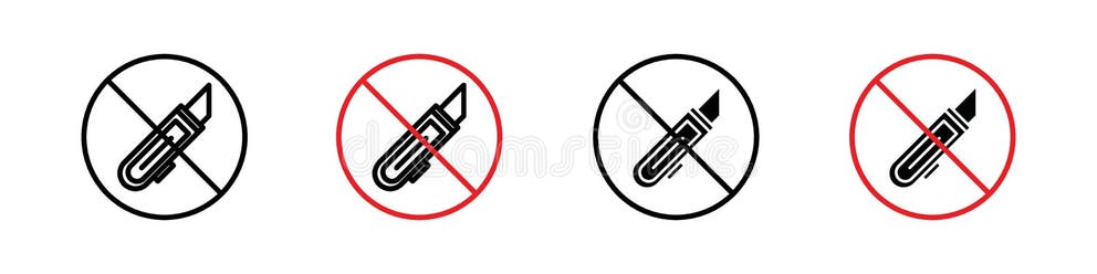 Do Not Cut Icon Vector Set Collection for Web Stock Vector ...