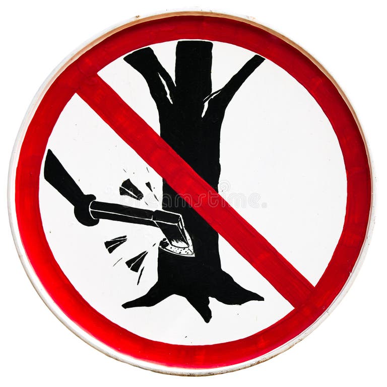 Do not cut tree sign stock image. Image of barricade - 17333841