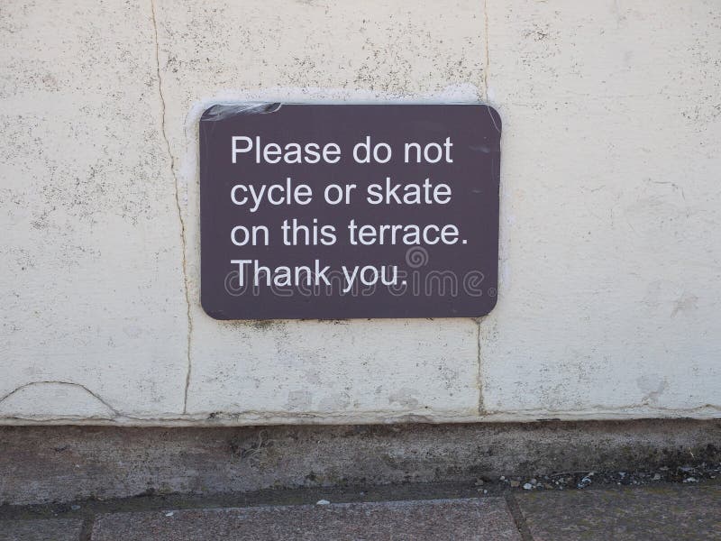 Do not cycle or skate sign stock image. Image of please - 286079479