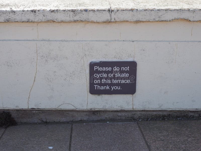 Do not cycle or skate sign stock image. Image of terrace - 284656251