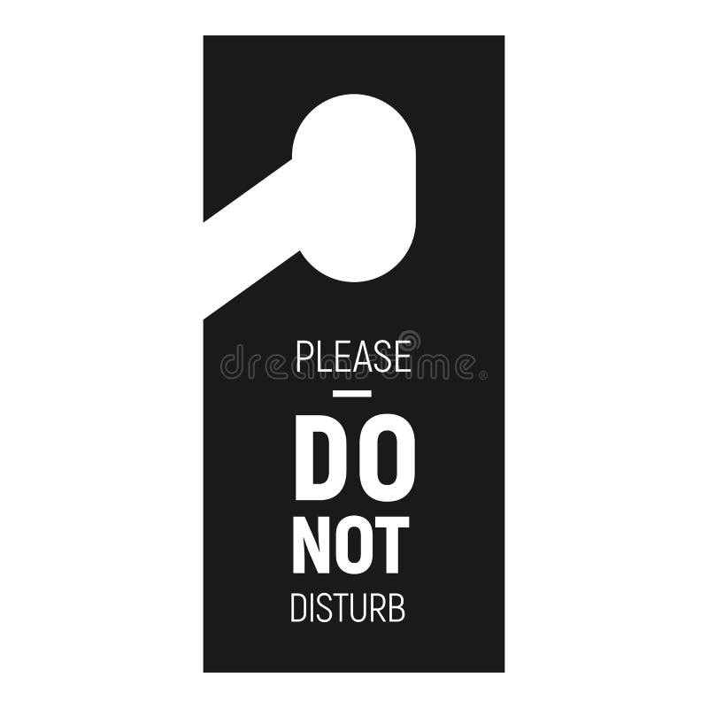 Do Not Disturb Door Tag Icon Simple Style Stock Vector Illustration
