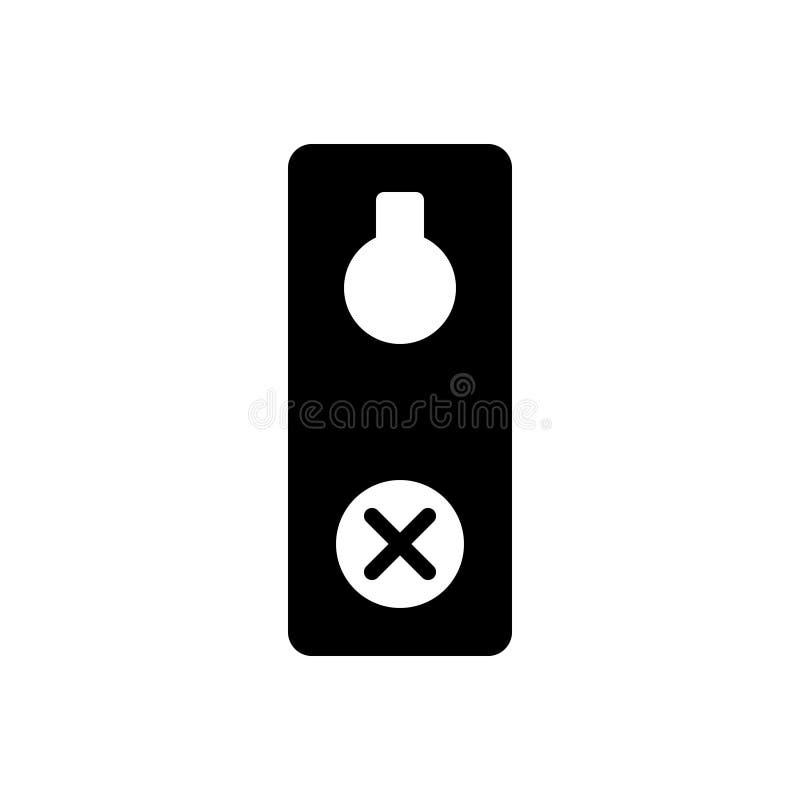 Black Solid Icon for Do Not Disturb, Sign and Hotel Stock Vector ...