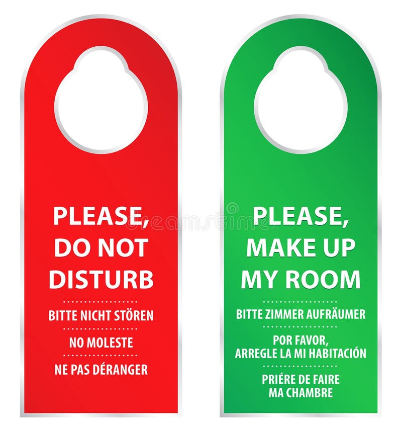 Do Not Disturb and Make Up My Room Cards Stock Vector - Illustration of ...