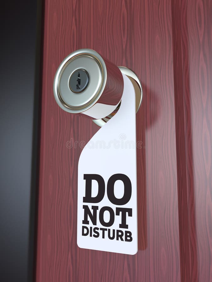 Do Not Disturb Sign on the Door Handle 3D Stock Illustration ...