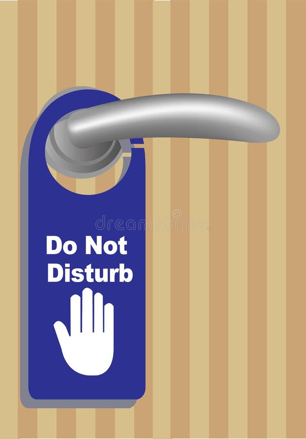 Do Not Disturb Sign On Door Handle Vector Illustration Stock Vector