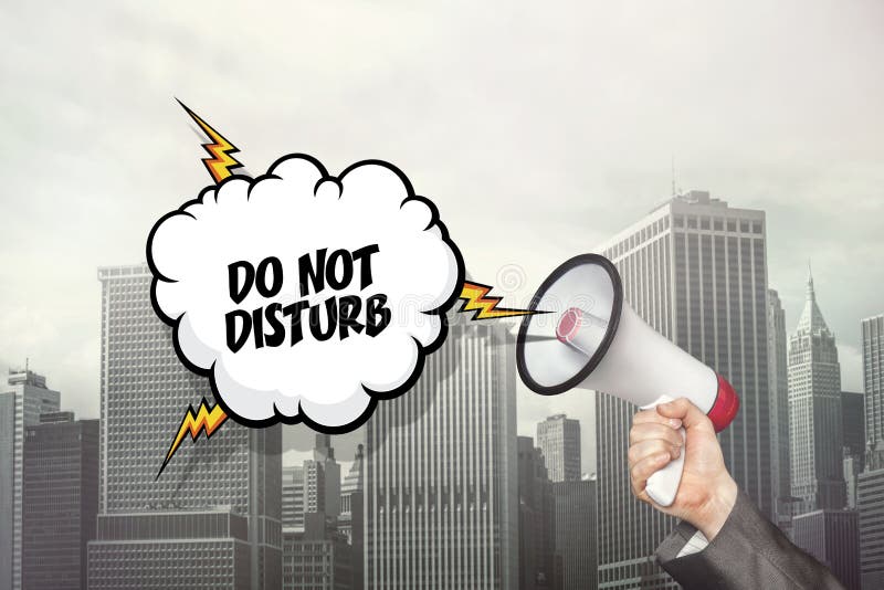 Do Not Disturb Text on Speech Bubble with Megaphone Stock Image - Image ...