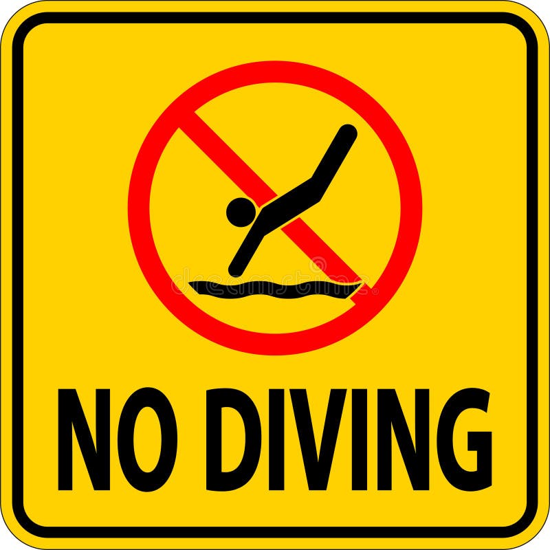 Do Not Dive Pool Safety Sign No Diving Stock Vector - Illustration of ...