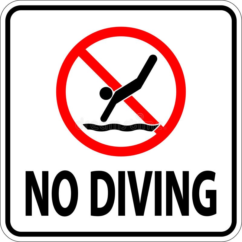 Do Not Dive Pool Safety Sign No Diving Stock Vector - Illustration of ...