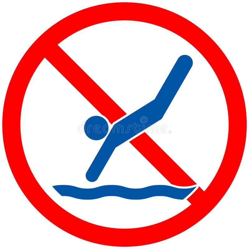 Do Not Dive Pool Safety Sign No Diving Stock Vector - Illustration of ...
