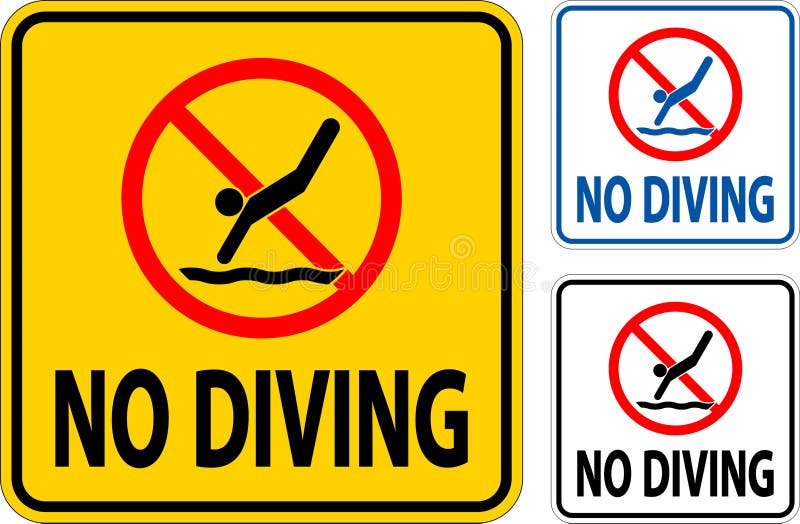 Do Not Dive Pool Safety Sign No Diving Stock Vector - Illustration of ...