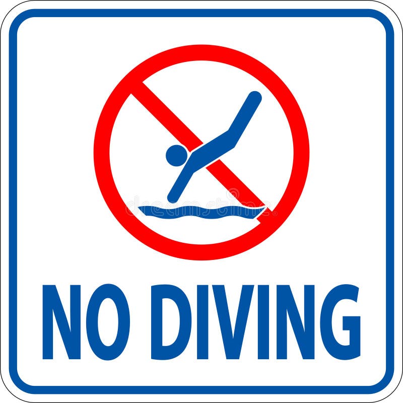 Do Not Dive Pool Safety Sign No Diving Stock Vector - Illustration of ...