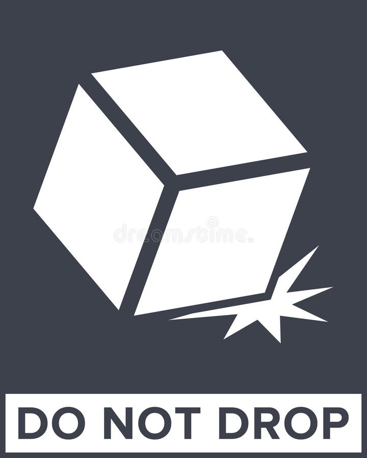 Do Not Drop. Fragile Items. Packaging Symbol. Sign and Label Indicating ...