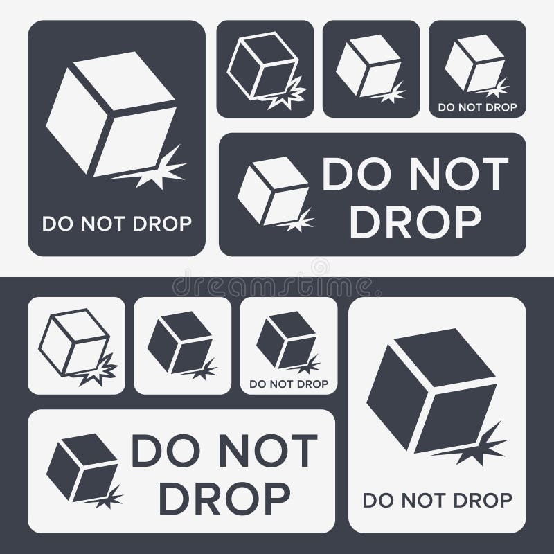 Do Not Drop. Fragile Items. Packaging Symbol. Sign and Label Indicating ...