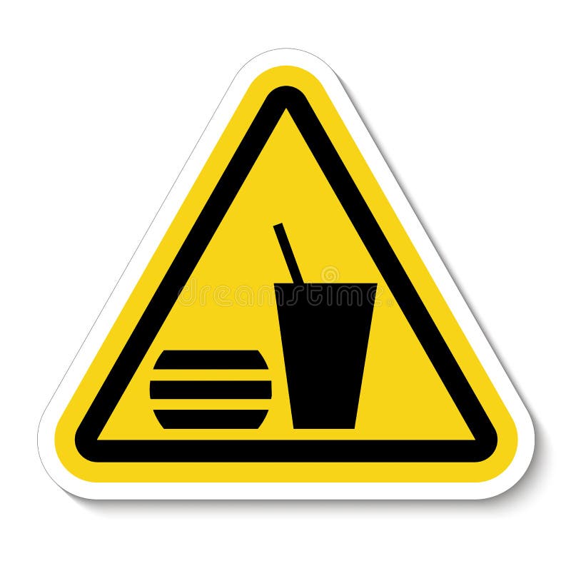 Caution No Eating or Drinking Symbol Sign, Vector Illustration, Isolate ...