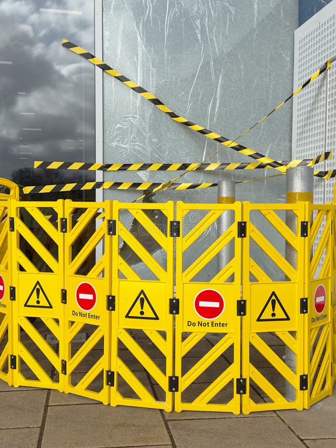 Do Not Enter Barrier Around Work Area in Public Area Stock Image ...