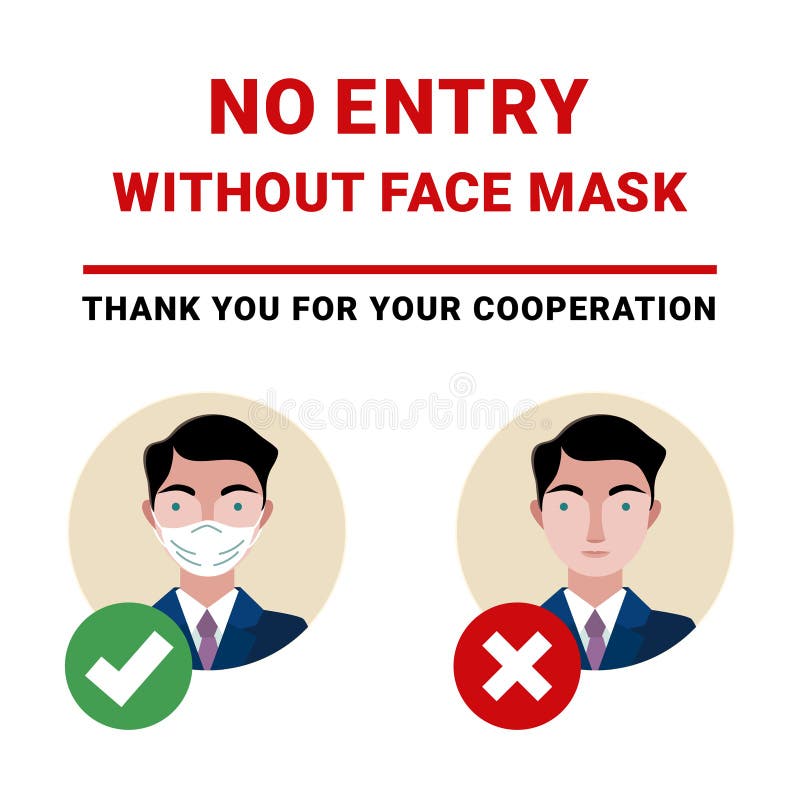 Do Not Enter without a Face Mask Stock Vector - Illustration of caution ...