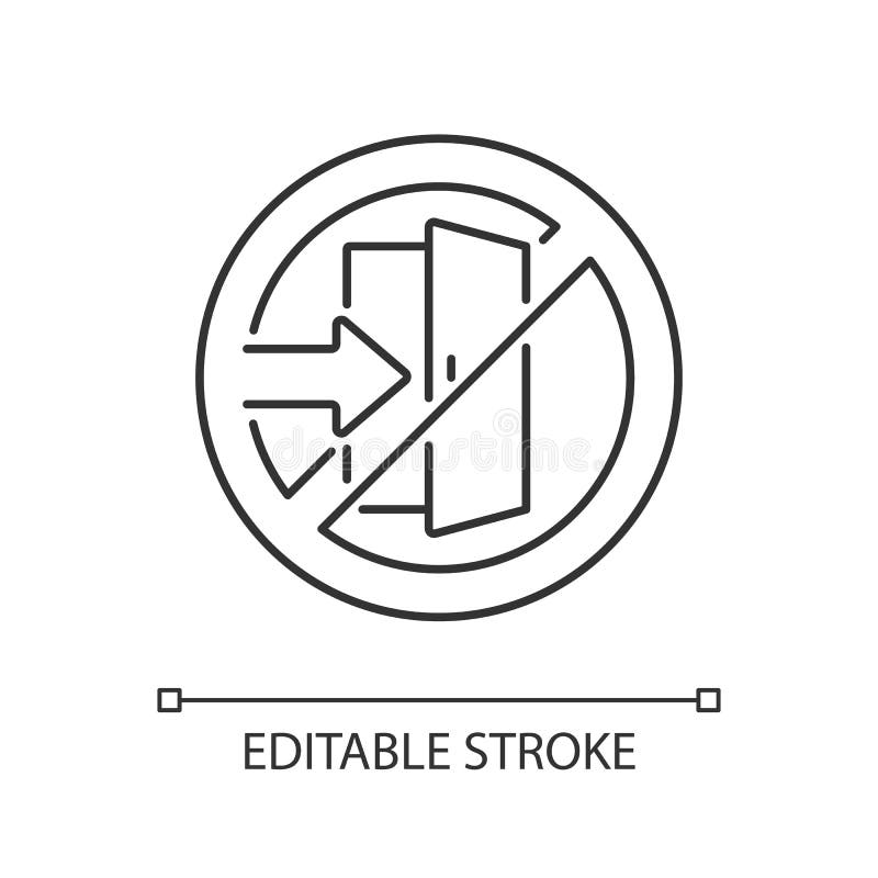 Do not enter linear icon stock vector. Illustration of door - 215417720