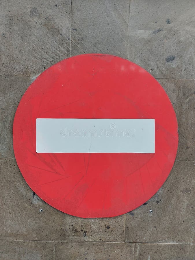 Do Not Enter or Prohibiton Road Sign on the Wall. Stock Image - Image ...