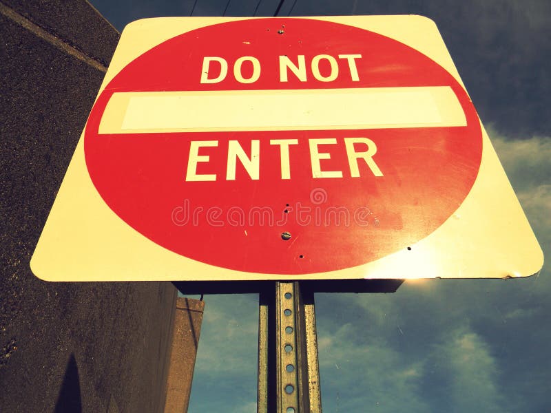 DO NOT ENTER Sign with Metal Chain Locking the Door Stock Image - Image ...